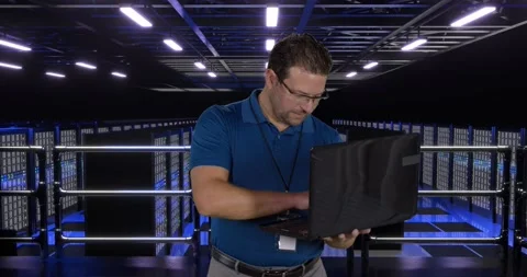 Smiling People Working In A Data Center ... | Stock Video | Pond5