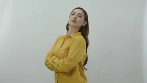 Smiling positive and strong lady standin... | Stock Video | Pond5