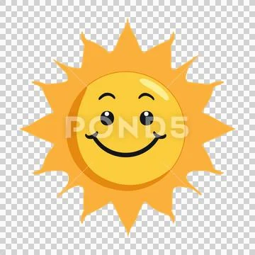 Smiling Sun. Vector png illustration without background. Illustration ...