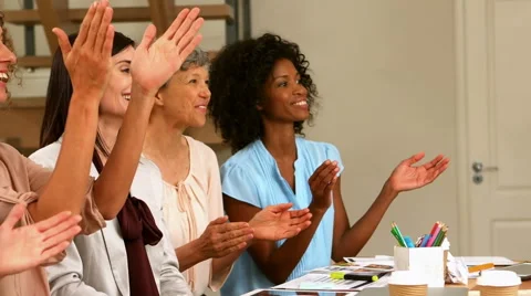 Smiling women clapping hands | Stock Video | Pond5