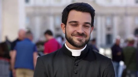 Smiling Young Catholic Priest - Vatican ... | Stock Video | Pond5