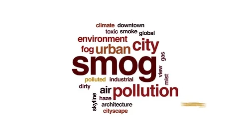Smog animated word cloud, text design an... | Stock Video | Pond5