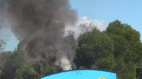 Smoke billowing from Thomas The Tank Eng... | Stock Video | Pond5