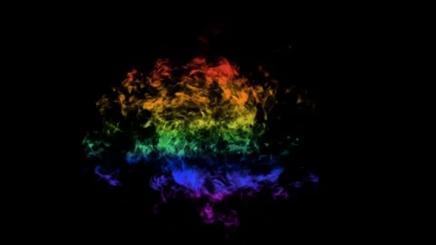 Smoke colored in rainbow scale colors ex... | Stock Video | Pond5