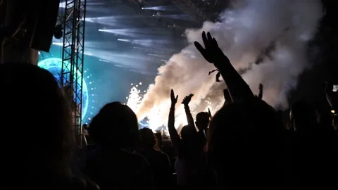Smoke on concert stage with blinking lig... | Stock Video | Pond5