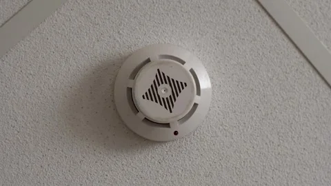 Smoke detector mounted on a suspended ce... | Stock Video | Pond5
