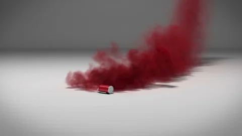 Smoke grenade red smoke animation | Stock Video | Pond5