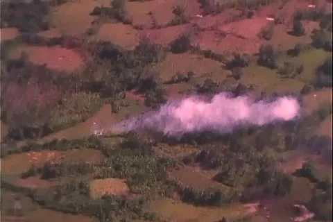Smoke rises from explosion at Viet Cong ... | Stock Video | Pond5