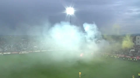 Soccer Stadium Smoke Stock Footage ~ Royalty Free Stock Videos | Pond5