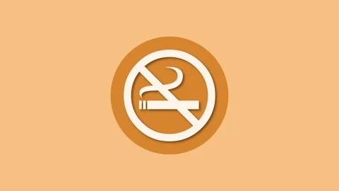 Smoking ban icon brown color simple shap... | Stock Video | Pond5