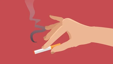 Smoking Cigarette. X sign. Transparent ... | Stock Video | Pond5