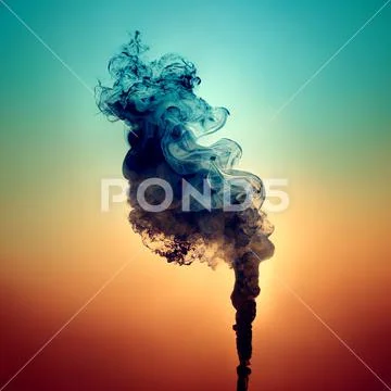 Smoking danger concept. Smoke movement on gradient background. ~ Clip ...