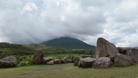 Smoking model made of lava rocks with th... | Stock Video | Pond5