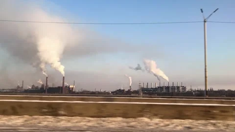 Smoking plant from the car window. View ... | Stock Video | Pond5