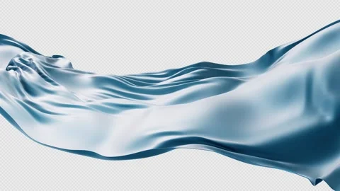 Smooth blue wave cloth with alpha channe... | Stock Video | Pond5