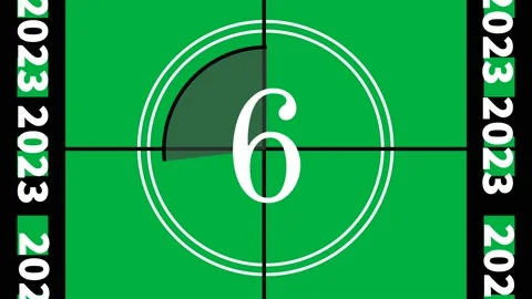 smooth retro style countdown on green sc... | Stock Video | Pond5