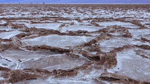 Smooth salt valley with cracked and swol... | Stock Video | Pond5