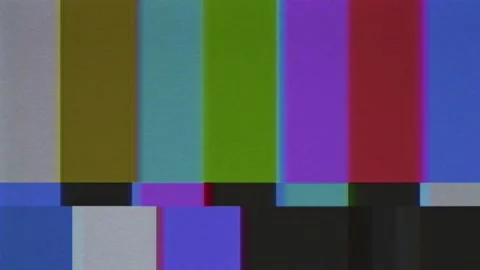 SMPTE color bars with VHS effect. Pop-up... | Stock Video | Pond5