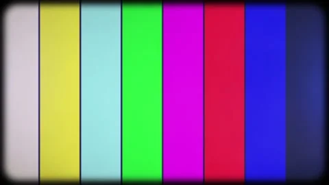 SMPTE color bars with VHS effect. Effect... | Stock Video | Pond5