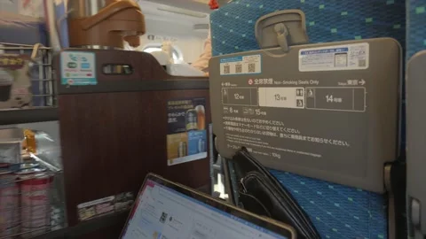 snack cart passes by train aisle | Stock Video | Pond5