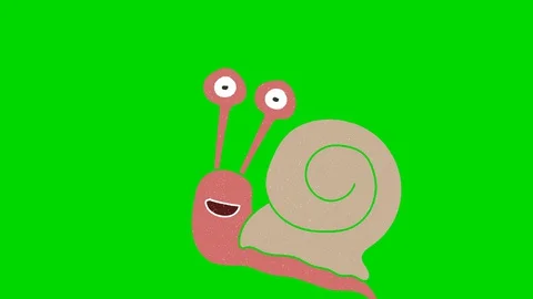 Snail hand drawn green screen. floating ... | Stock Video | Pond5