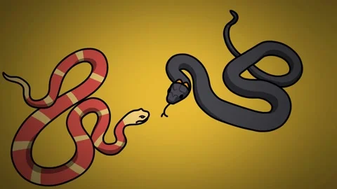 snakes fight Sketch and 2d animation | Stock Video | Pond5