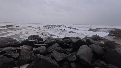 Snapper Rocks During Tropical Cyclone Al... | Stock Video | Pond5