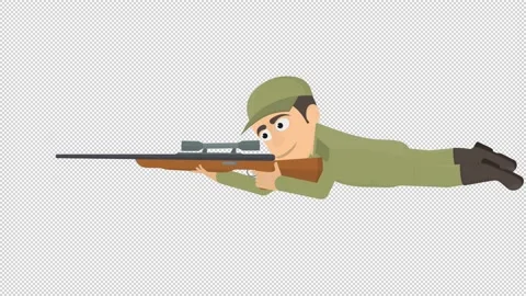Sniper. Animation of a soldier shooting ... | Stock Video | Pond5