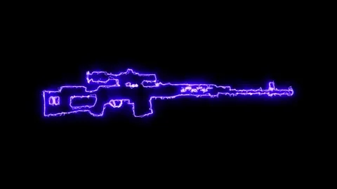Sniper Rifle Neon Animation | Stock Video | Pond5
