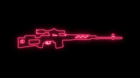 Sniper Rifle Neon Animation | Stock Video | Pond5