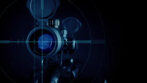 Sniper Rifle With Scope Overlay | Stock Video | Pond5