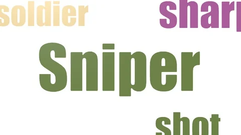 Sniper Word Cloud Animated Isolated On W... | Stock Video | Pond5