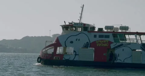 Snoopy Sightseeing Boat At Sea In Front ... | Stock Video | Pond5