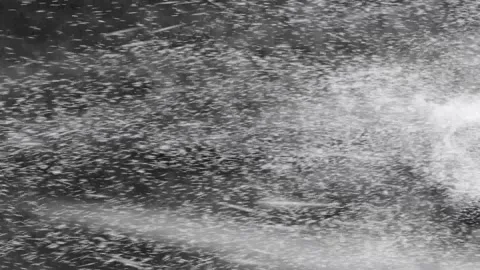 Snow blowing transition reveal on alpha ... | Stock Video | Pond5