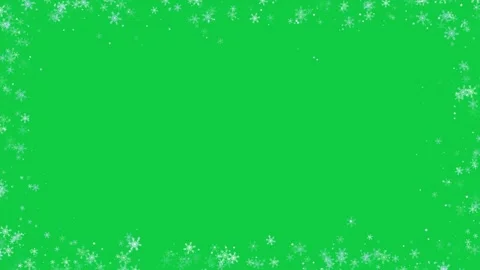 snow flakes border frame on green scree... | Stock Video | Pond5