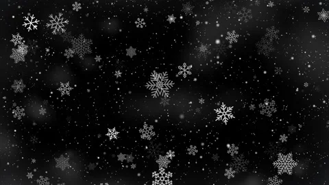 snow flakes overlay black background par... | Stock Video | Pond5