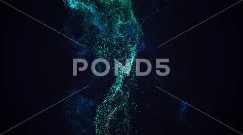 Snow frost effect with scattered blue particles on black background ...