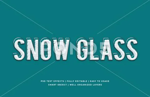 PSD Vorlage: Snow Glass 3d text style effect mockup - PSD Template ...