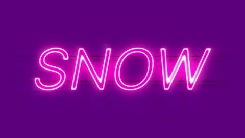 Snow neon sign appear on violet backgrou... | Stock Video | Pond5