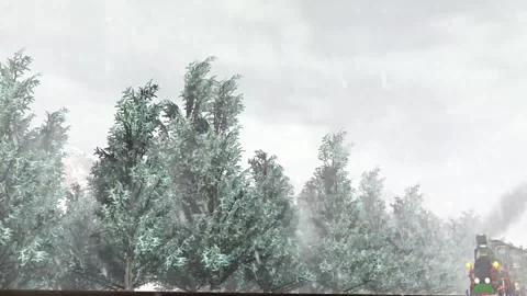 Snow storm over the forest and animated ... | Stock Video | Pond5