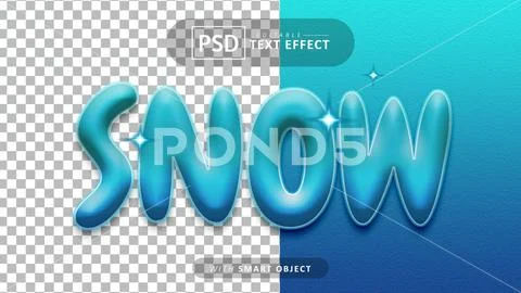 PSD Photoshop Template: Snow text effect editable #234429823