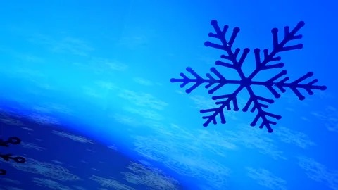 Snowflake with moving blue background. | Stock Video | Pond5