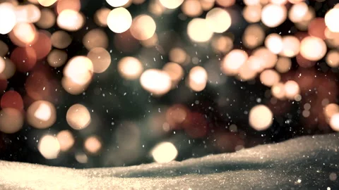 Snowing Snow Falling Warm Christmas Boke... | Stock Video | Pond5