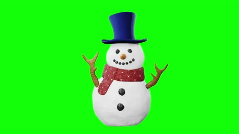 Snowman waving hands 3d animation on a g... | Stock Video | Pond5