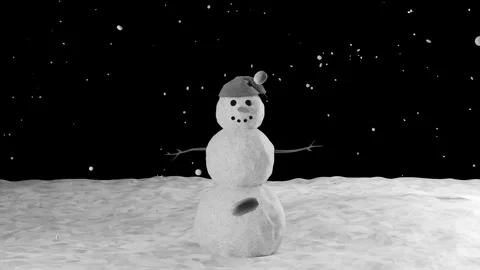 Snowman in winter background animation w... | Stock Video | Pond5