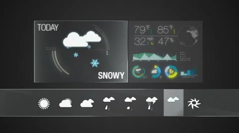 Snowy, Weather icon set animation(includ... | Stock Video | Pond5