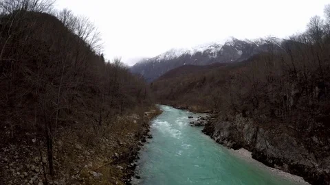 Soca river With Mountain Backdrop | Stock Video | Pond5