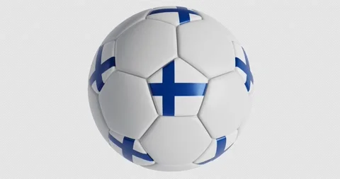 Soccer ball with flag of Finland , black... | Stock Video | Pond5