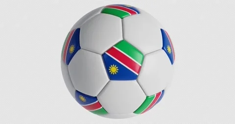 Soccer ball with flag of Namibia , black... | Stock Video | Pond5