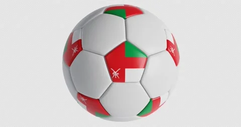 Soccer ball with flag of Oman , black ba... | Stock Video | Pond5